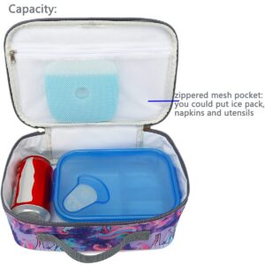 FlowFly Kids Lunch box Insulated Soft Bag Mini Cooler Back to School Thermal Meal Tote Kit for Girls, Boys, Unicorn#2