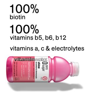 vitaminwater zero sugar shine, electrolyte enhanced water w/ vitamins, strawberry lemonade drinks, 20 fl oz, 12 Pack