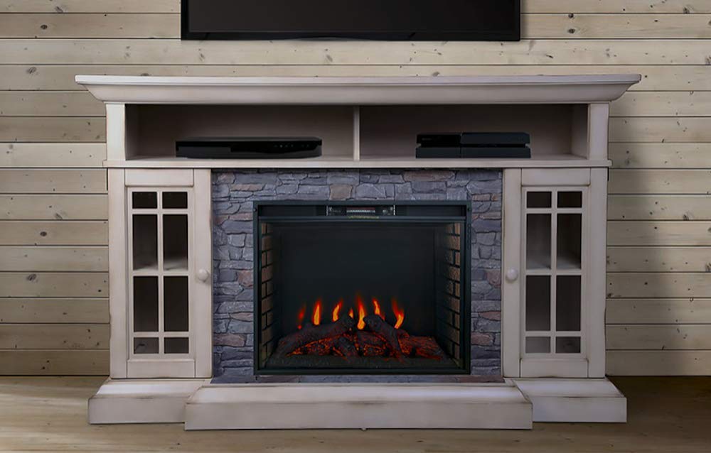 Allen Home Bennett 66 inch Freestanding Electric Fireplace TV Stand - Farmhouse Ivory, ASMM-017-2866-S404-T