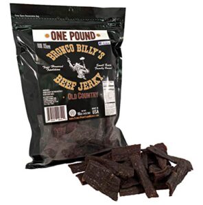 bronco billy's beef jerky hickory smoked old country one pound resealable bag