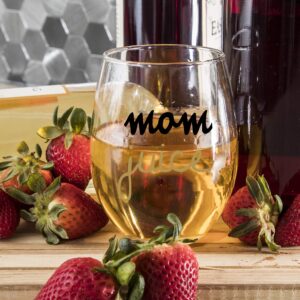 Funny Mugs, LOL Mom Fuel, Mom Juice - 11 oz Coffee Mug and 15 oz Stemless Wine Glass - New Moms, Mother's Day, and Birthdays