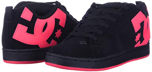 DC womens Court Graffik Skate Shoe, Black/Hot Pink, 8 US