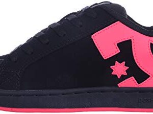 DC womens Court Graffik Skate Shoe, Black/Hot Pink, 8 US