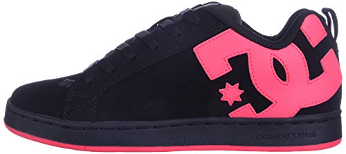 DC womens Court Graffik Skate Shoe, Black/Hot Pink, 8 US