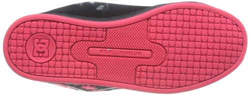 DC womens Court Graffik Skate Shoe, Black/Hot Pink, 8 US