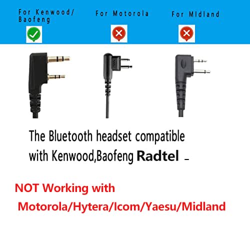 radtel Walkie Talkie Bluetooth Headset, Bluetooth Earpiece with Noise Cancelling Mic, Compatible BaoFeng Kenwood Quansheng Radios uv-k5 uv-5r & More. (Updated Version) (Original)