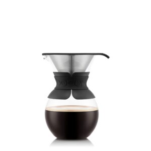 bodum pour over coffee maker with permanent filter, black, 34 oz.