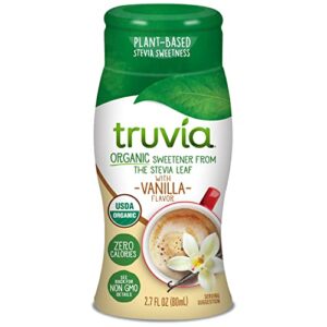 truvia organic zero-calorie liquid stevia sweetener, 2.7 fluid ounce bottle, vanilla flavor