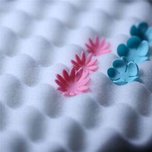 EORTA 2 Pcs Fondant Shaping Sponge Pad Sugar Flower Gum Paste Modeling Foam Tray Wave Sponge Mat Cake Decorating Tools for Kitchen Baking Sugarcraft DIY, White