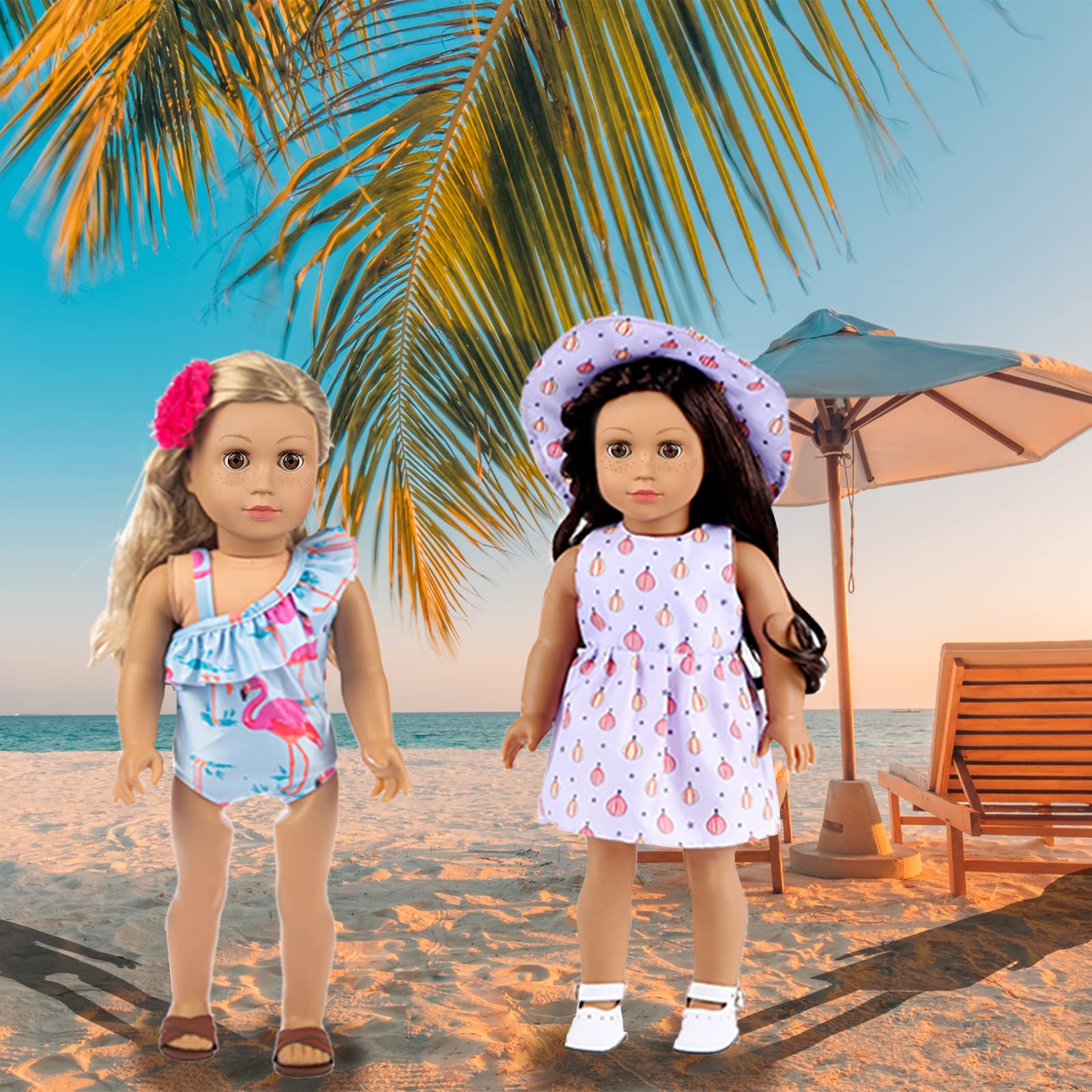 Ebuddy 18 Inch Doll Clothes Doll Accessories 10 Sets Fashion Doll Clothes and Accessories Fit for 18 inch Girl Doll,Most 18 Inch Dolls(No Doll)