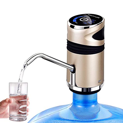 Water Pump for 5 Gallon Jug, Electric 5 Gallon Water Dispenser USB Charging Water Bottle Pump Universal Water Jug Dispenser with Child Lock and Automatic Off