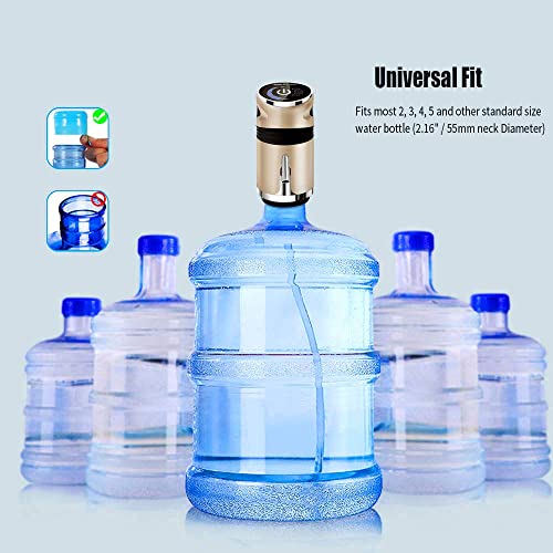 Water Pump for 5 Gallon Jug, Electric 5 Gallon Water Dispenser USB Charging Water Bottle Pump Universal Water Jug Dispenser with Child Lock and Automatic Off