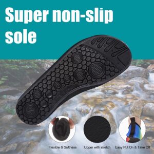 Unisex Water Shoes Quick-Drying Beach Aqua Shoes for Women Men Black Embossed 7.5-8.5 W/ 6.5-7.5 M US