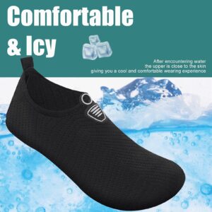 Unisex Water Shoes Quick-Drying Beach Aqua Shoes for Women Men Black Embossed 9-10 W/ 8-9 M US