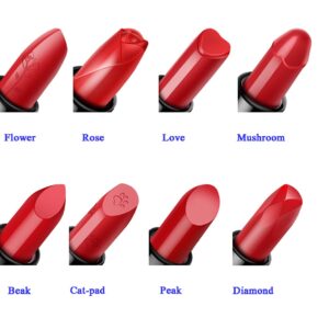 AKOAK 9 Pcs/Set Simple DIY Lipstick Mould,Creative and Lovely Various Shapes of Lipstick Making Mould for 12.1mm Lipstick Tube,Nail/Flower/Beak/Diamond