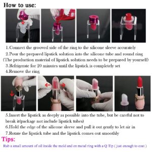 AKOAK 9 Pcs/Set Simple DIY Lipstick Mould,Creative and Lovely Various Shapes of Lipstick Making Mould for 12.1mm Lipstick Tube,Nail/Flower/Beak/Diamond