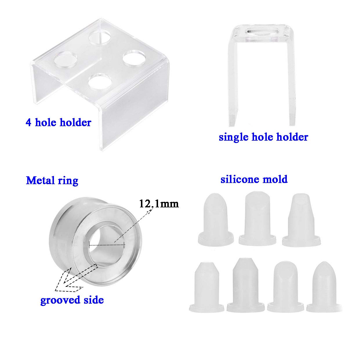 AKOAK 9 Pcs/Set Simple DIY Lipstick Mould,Creative and Lovely Various Shapes of Lipstick Making Mould for 12.1mm Lipstick Tube,Nail/Flower/Beak/Diamond