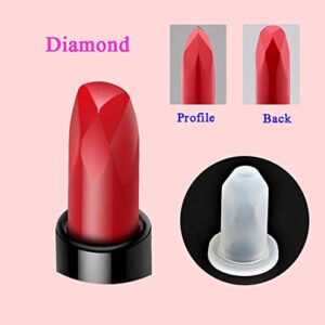 AKOAK 9 Pcs/Set Simple DIY Lipstick Mould,Creative and Lovely Various Shapes of Lipstick Making Mould for 12.1mm Lipstick Tube,Nail/Flower/Beak/Diamond