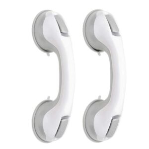 reddreamer suction grab bar, portable shower suction handle bar suction grip bar bathtub handle with strong hold suction cup fitting and rapid release for bathroom/shower/bathtub, set of 2