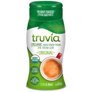 truvia organic zero calorie liquid stevia sweetener bottle, original flavor, 2.7 fl. oz.