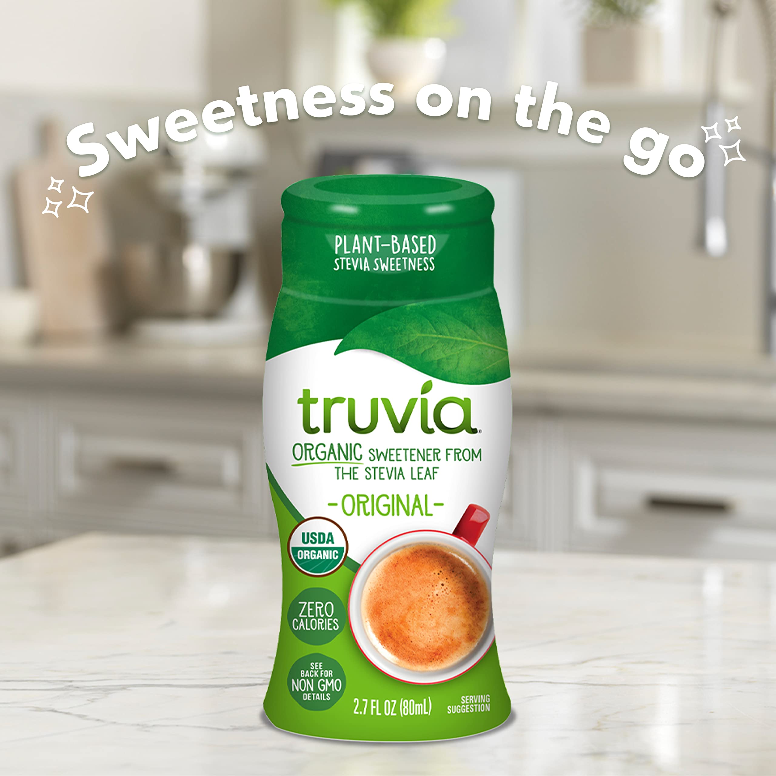 Truvia Organic Zero Calorie Liquid Stevia Sweetener Bottle, Original flavor, 2.7 fl. oz.