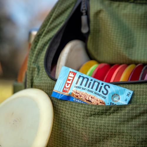 Clif Bar Minis - Chocolate Chip - Made with Organic Oats - 4g Protein - Non-GMO - Plant Based - Snack-Size Energy Bars - 0.99 oz. (20 Pack)