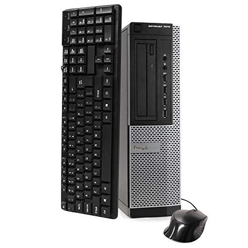 Dell Optiplex 7010 Desktop PC, Intel Core i5-3470 3.2 GHz, 8GB RAM, 500GB HDD, Keyboard/Mouse, WiFi, Dual 17" LCD Monitors (Brands Vary), DVD, Windows 10 (Renewed)