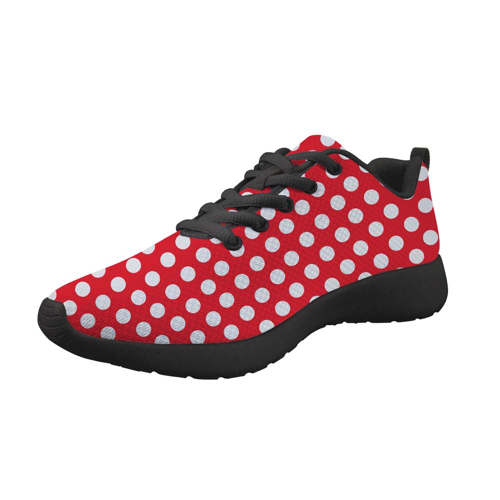 PinUp Angel Red Polka Dot Walking Shoes Breathable Sneakers Mesh Tennis Shoes for Women