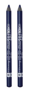 rimmel scandaleyes waterproof kohl kajal liner, deep blue, 0.02 oz, pack of 2