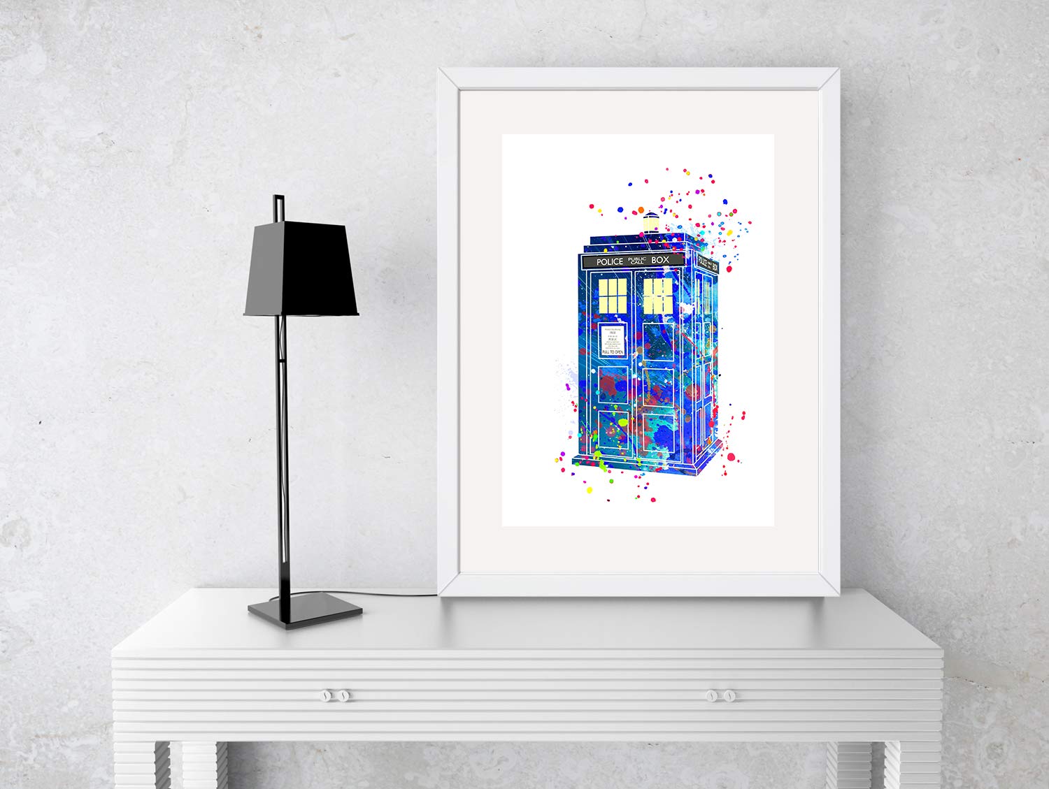 Tardis time machine Prints, Doctor Who Watercolor, Nursery Wall Poster, Holiday Gift, Kids and Children Artworks, Digital Illustration Art