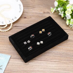 Salmue Fashion Ring Display Box, Jewelry Display Tray Organizer Earring Holder Case Box Showcase for 7 Slots Can hold 50-70 Rings(1#)