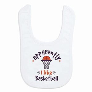 chalktalksports basketball baby & infant bib | apparently, i like basketball | microfiber bib