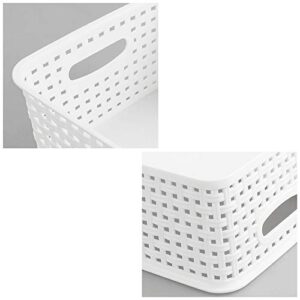 NICESH 6-Pack White Plastic Small Storage Baskets, 10" x 7.7" x 4"