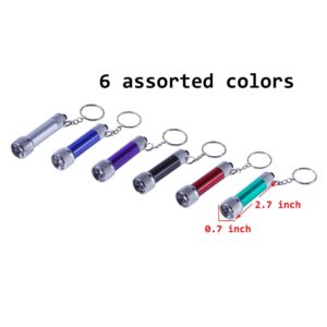 Antner 18pcs Mini Flashlights Keychain 5 Bulbs LED Keychain Toy for Kids Party Favors, Camping, Travel, Home or Office(Battery Included)