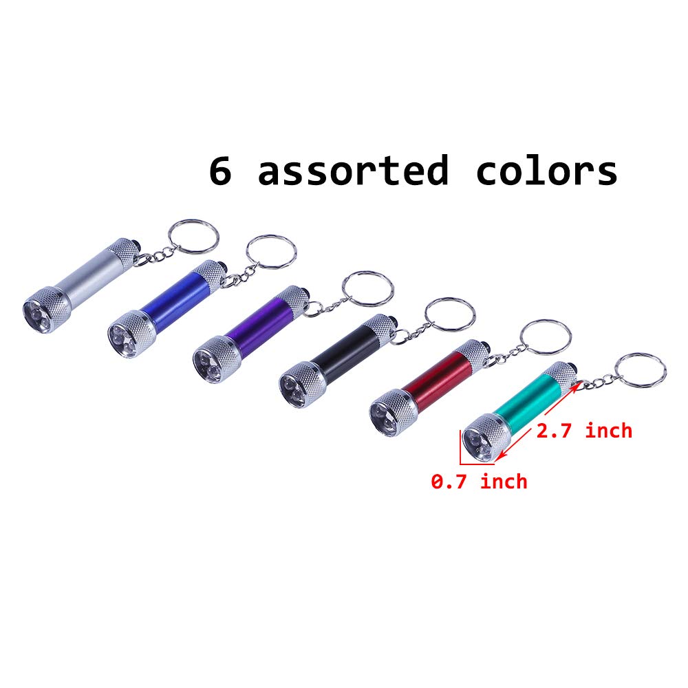 Antner 18pcs Mini Flashlights Keychain 5 Bulbs LED Keychain Toy for Kids Party Favors, Camping, Travel, Home or Office(Battery Included)