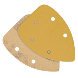 Dura-Gold Premium Mouse Detail Sander Sandpaper Sanding Sheets - 400 Grit (Box of 24) - 5 Hole Pattern Hook & Loop Triangle Mouse Discs - Woodworking Wood, Furniture Crafting, Sand Automotive Paint