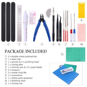 Keadic 29Pcs Gundam Modeler Basic Tools Craft Set with a Plastic Case and Bag for Hobby Model Assemble Building