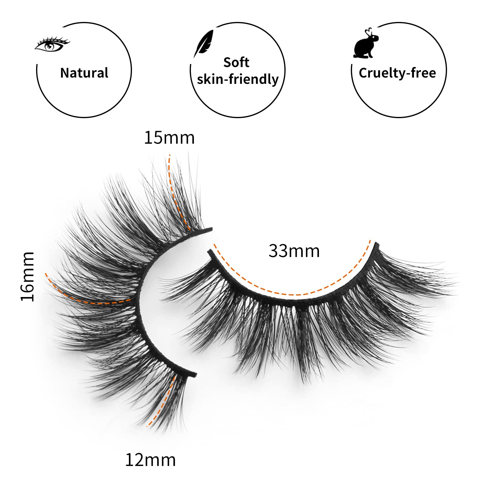 DYSILK Fake Eyelashes Natural Lash - Mink Lashes 5 Pairs 6D Wispy Lash Pack - Eye Lashes Strip Eyelash Extension Kit Reusable False Lashes Natural Look | 002-16mm