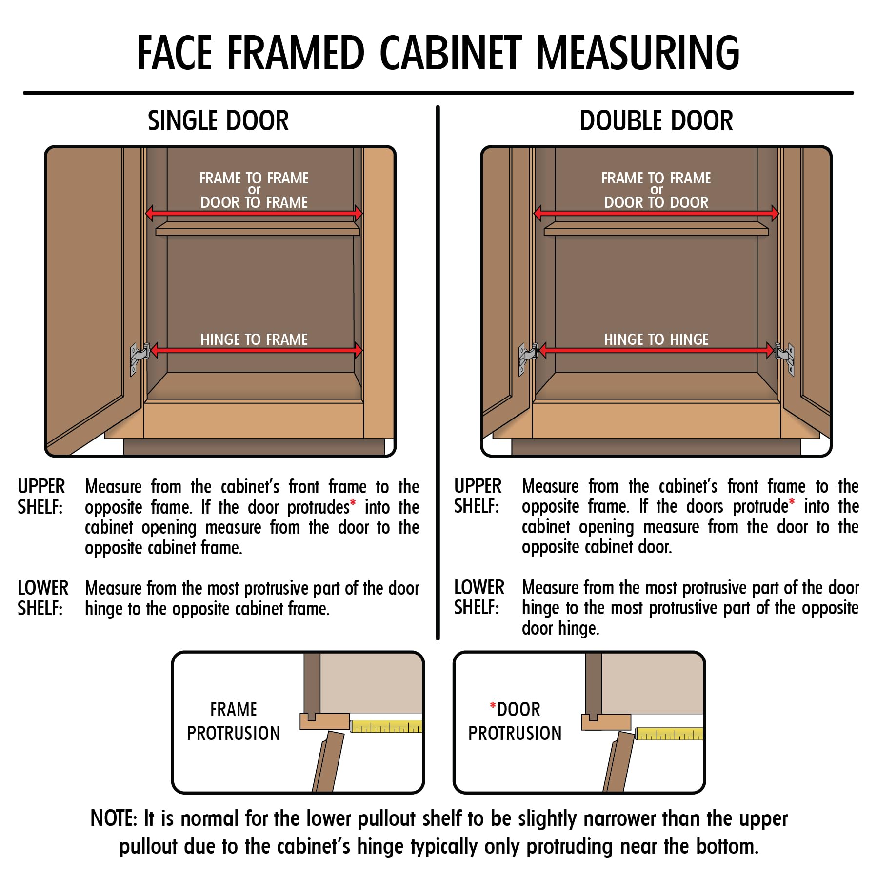 Sliding Pull-Out Shelf for Cabinets (Kitchen Cupboards, Pantry Drawers, Bathroom Storage) 2 3/8" Tall - 3/4 Slides & Base Mounting - Custom Clear Opening Width & Depth: (13", 15.75" (3/4))