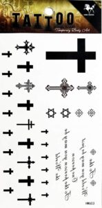 pp tattoo 1 sheet religion christian cross jesus symbol temporary tattoo stickers waterproof body arm tattoo sticker for men women make up fake tattoo removable