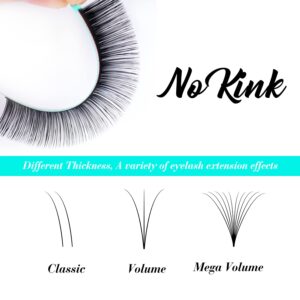 Eyelash Extensions 0.15 C Curl 15mm Lash Extensions Supplies Individual Lashes Premium Silk Volume & Classic Lash Soft Matte Dark Professional Eyelashes Extension (0.15-C-15mm)