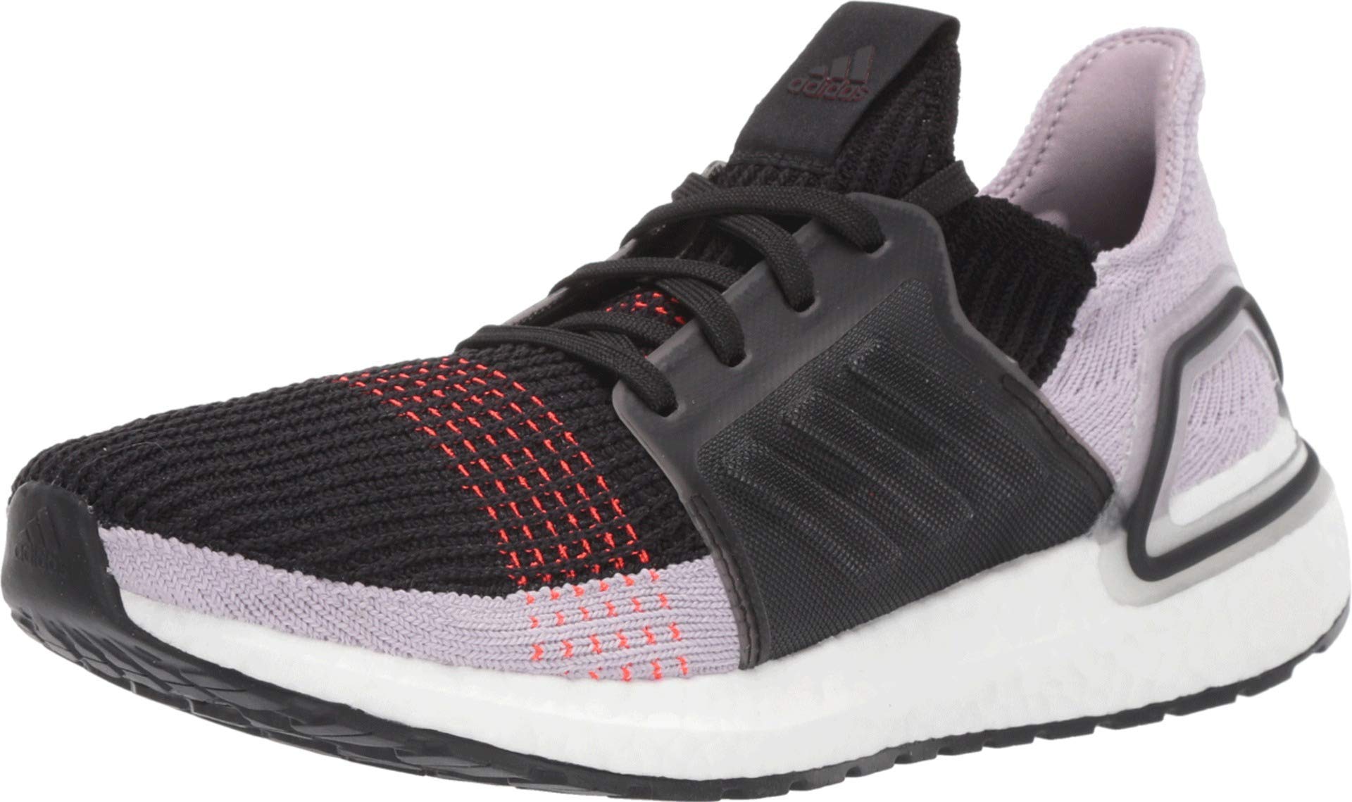 adidas womens Ultraboost 19 Running Shoe, Core Black/ Soft Vision/ Solar Red, 6 US