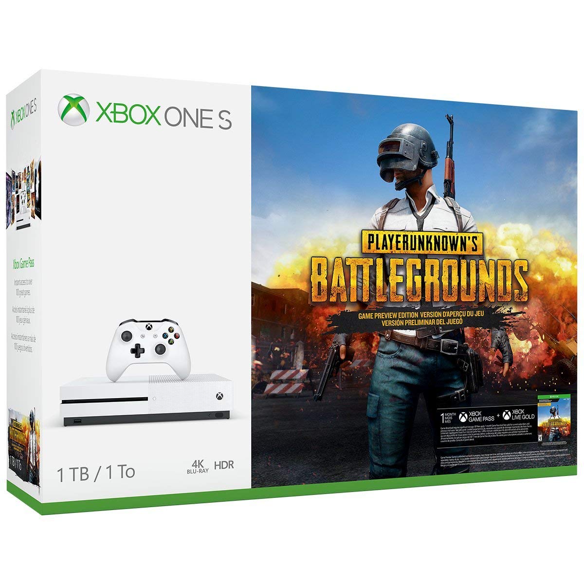 Xbox One S 1TB Console – PLAYERUNKNOWN’S BATTLEGROUNDS Bundle [Discontinued] (Renewed)