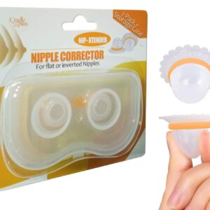 Nip-Xtender by Cradle Plus | Nipple Puller or Extender for Flat,Shy or Inverted Nipples | Nipple Suckers - Pack of 2 with Case | Latch Assist Nipple Enhancer for Breast Feeding Nursing Mothers