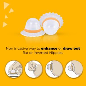 Nip-Xtender by Cradle Plus | Nipple Puller or Extender for Flat,Shy or Inverted Nipples | Nipple Suckers - Pack of 2 with Case | Latch Assist Nipple Enhancer for Breast Feeding Nursing Mothers