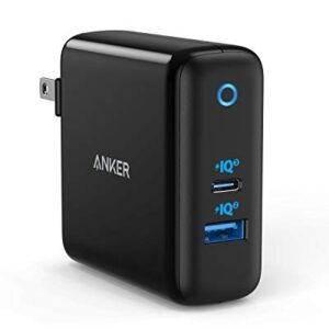 Anker 60W PIQ 3.0 & GaN Tech Dual Port Charger, PowerPort Atom III (2 Ports) Charger with a 45W USB C Port, for USB-C Laptops, MacBook, iPad Pro, iPhone, Galaxy, Pixel and More