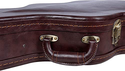 Crossrock CRW600DBR Dreadnought Guitar Case, Multi-layer Wood Case, Arch-top Style, Vintage Brown