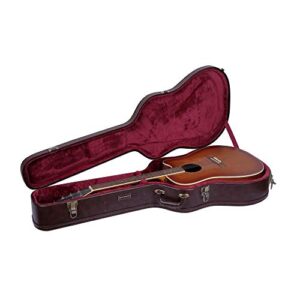 Crossrock CRW600DBR Dreadnought Guitar Case, Multi-layer Wood Case, Arch-top Style, Vintage Brown