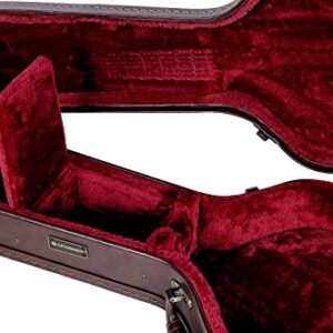 Crossrock CRW600DBR Dreadnought Guitar Case, Multi-layer Wood Case, Arch-top Style, Vintage Brown