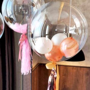 lightsfever Clear Balloons, Bobo Balloons, Transparent Balloons, Wedding bubble balloons, Wedding Party Decorations, Birthday decorations, bachelorette party balloons, for helium or air (20 pack)